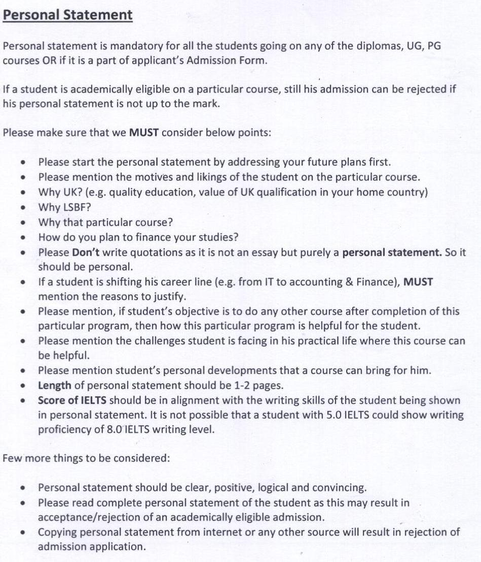Personal Statement Study Plan Samples Education Concern